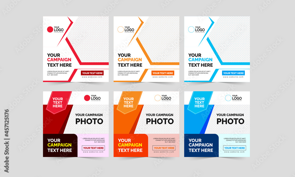 Social Media Template Design Stock Vector | Adobe Stock
