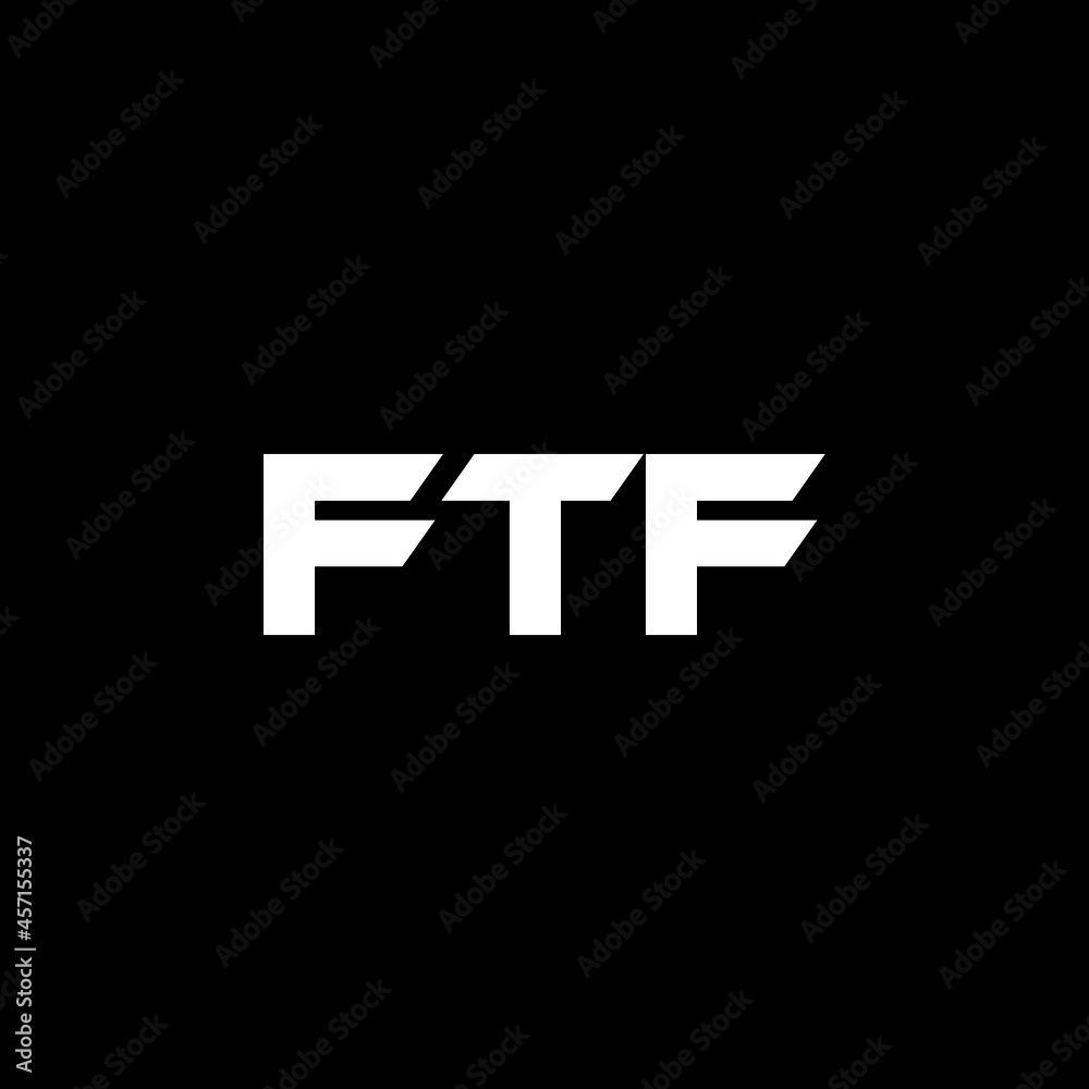 FTF letter logo design with black background in illustrator, vector ...