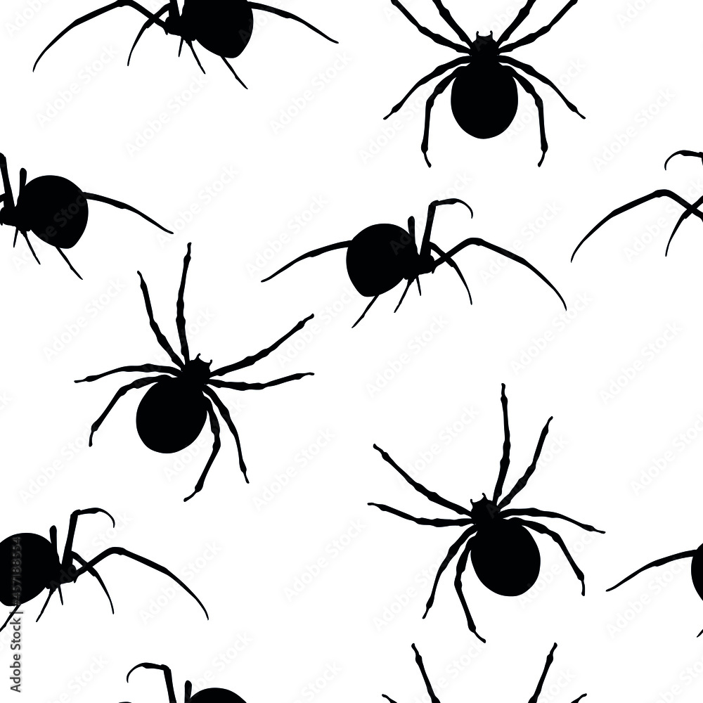 Image vectorielle Stock Seamless spiders background. Dangerous spiders ...