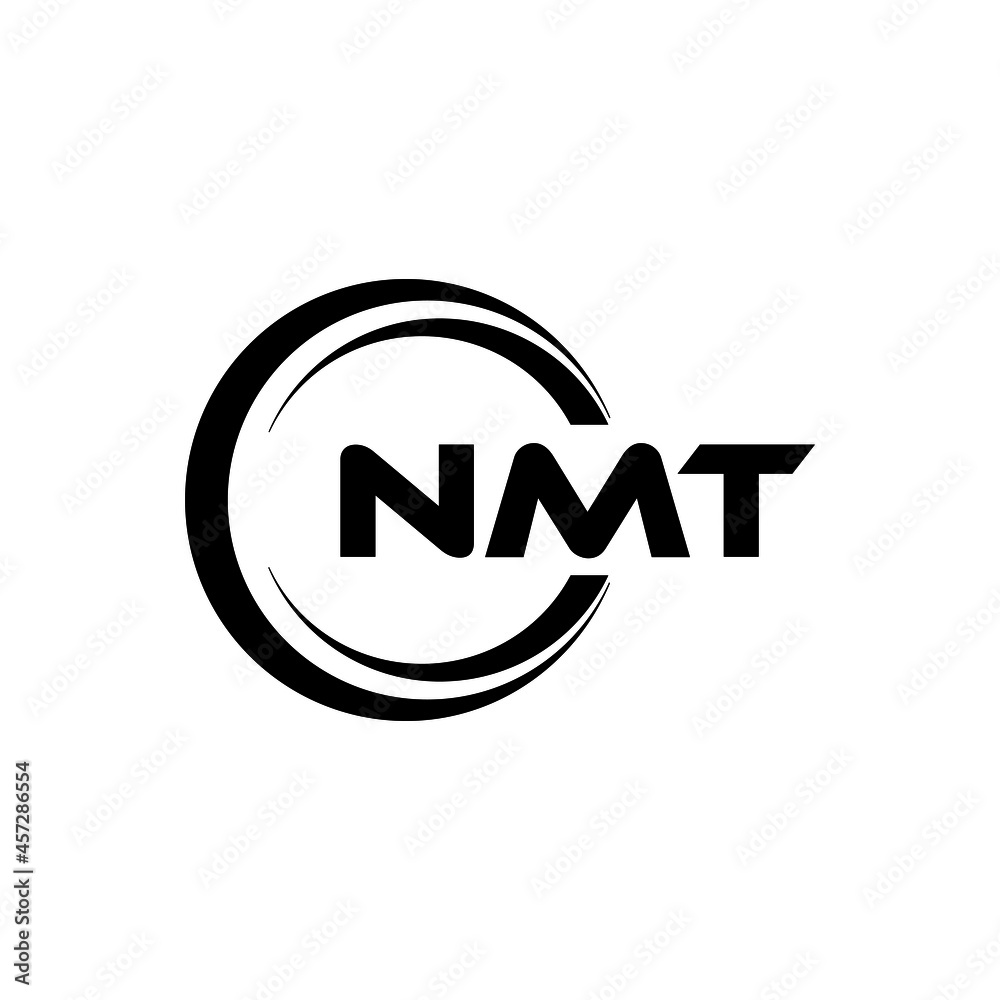 NMT letter logo design with white background in illustrator, vector ...