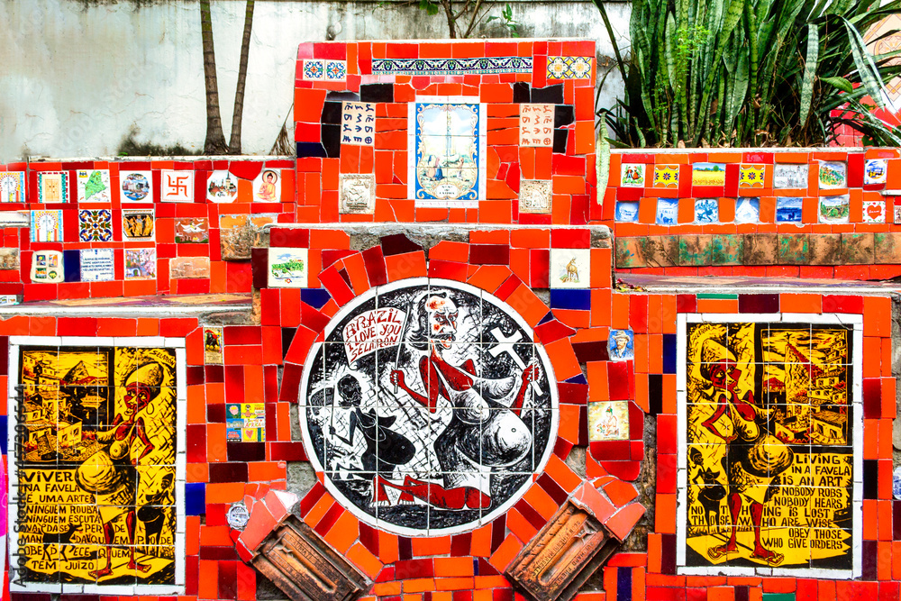 The Selaron Steps (Escadaria Selaron) which is a work of art by Jorge ...