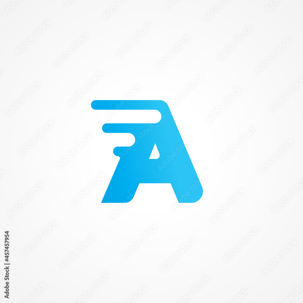 Vector illustration of letter A streaking with fluid effect. Initial ...