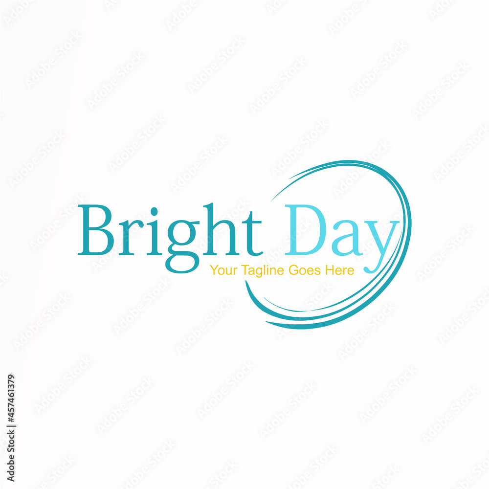 letter or writing BRIGHT DAY serif font with circle line image graphic ...