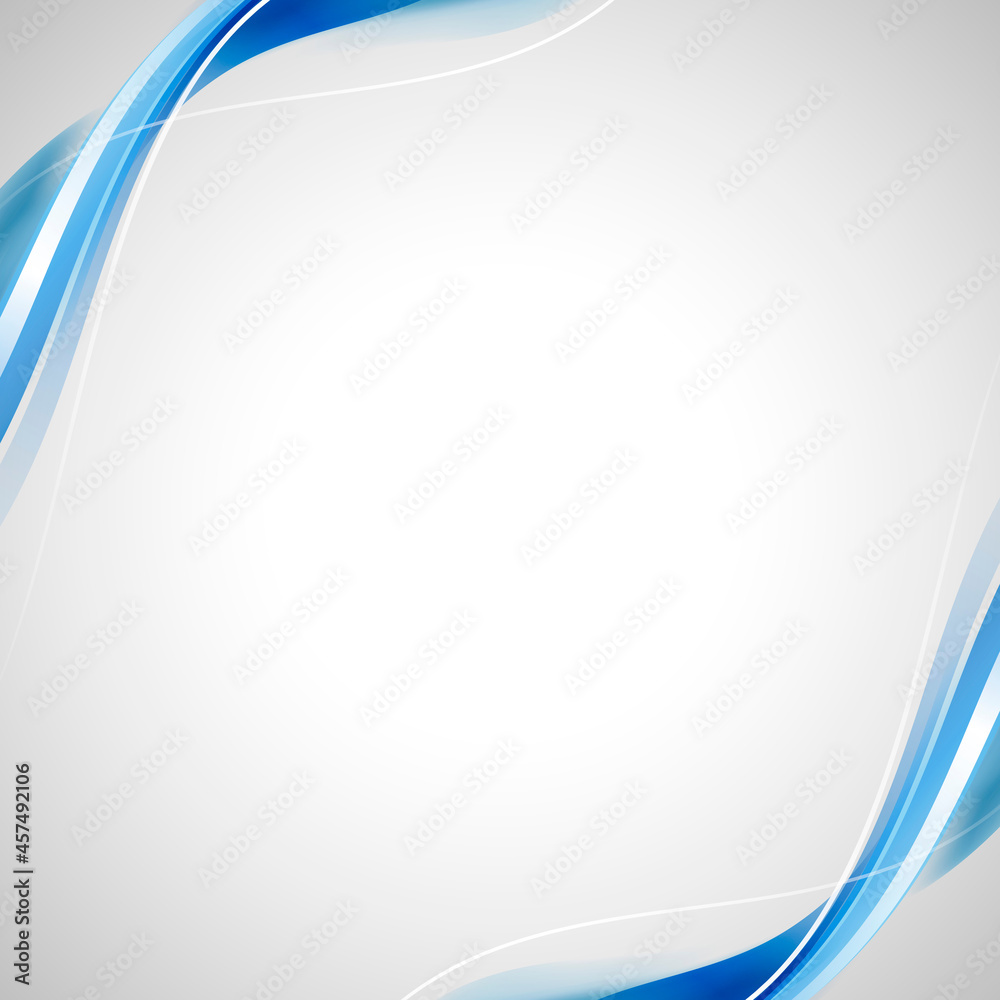 Blue curve frame template vector Stock Vector | Adobe Stock