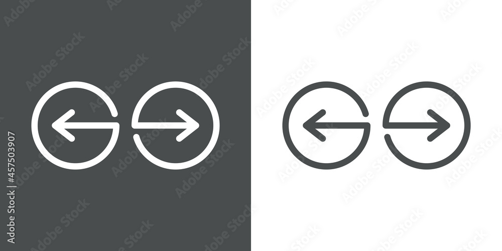 Símbolos anterior y siguiente. Logotipo con silueta de flechas en ...