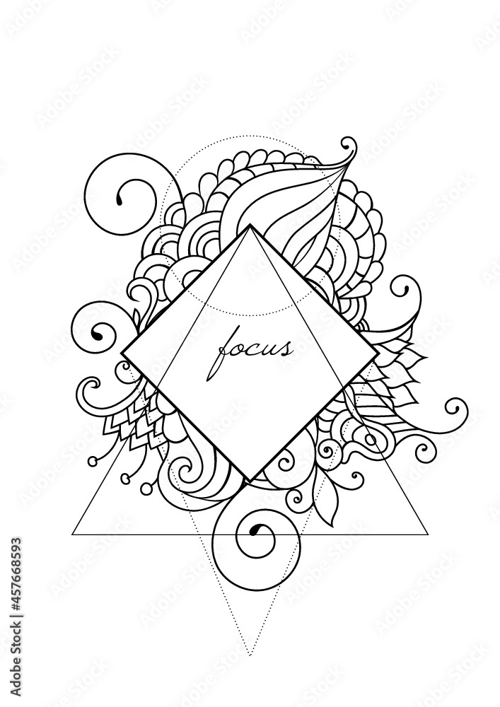 Inspiration quote zentangle inspired motivational postcard design with ...