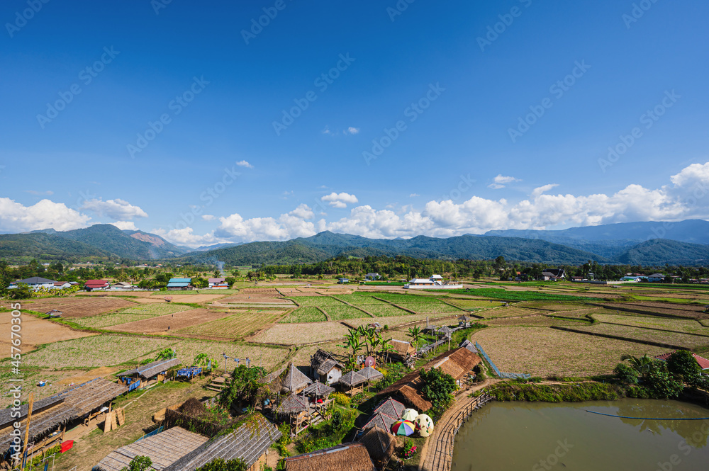 Beautiful landscape view on wat phuket viewpoint pua District nan ...