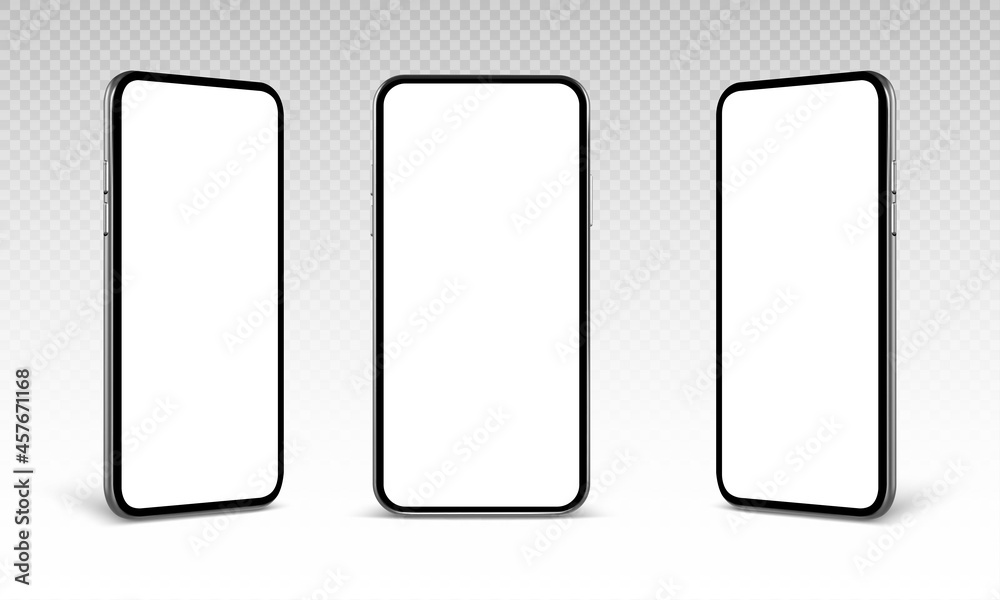 Vector realistic smartphone mockup. Cellphone frame with blank display ...