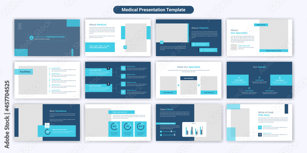 Medical PowerPoint presentation slide template design. Use for modern ...