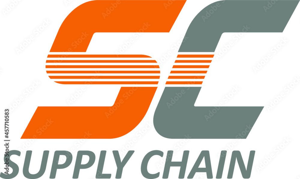 Supply chain, letter SC, arrow logo, initial letters, monogram, symbol ...