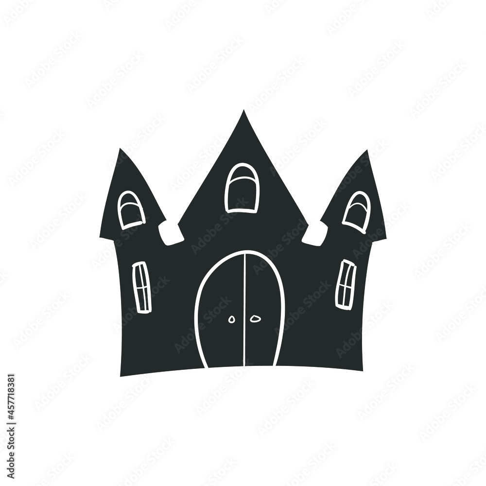 Haunted House Icon Silhouette Illustration. Castle Vector Graphic ...