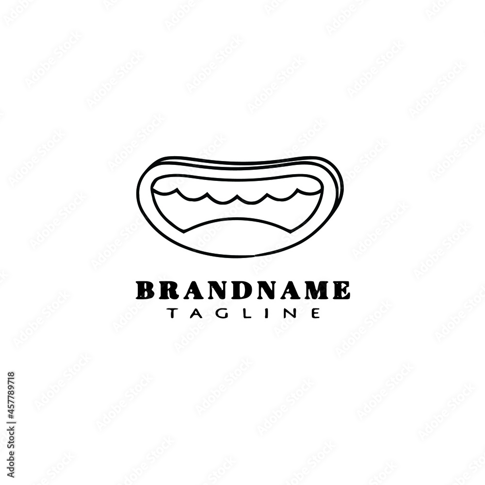 mouth logo cartoon icon template black isolated vector illustration ...