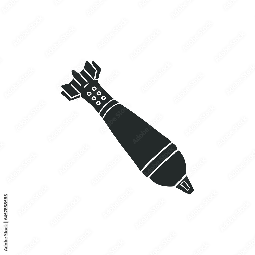 Missile Bomb Icon Silhouette Illustration. Explosive Weapons Vector ...
