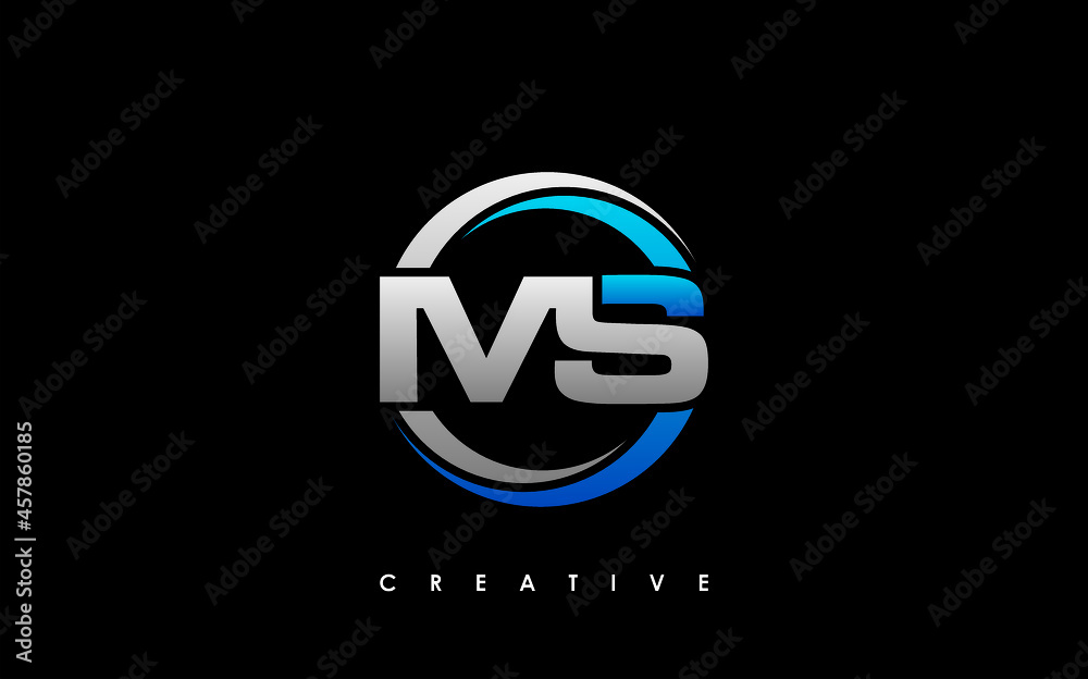 MS Letter Initial Logo Design Template Vector Illustration Stock Vector ...