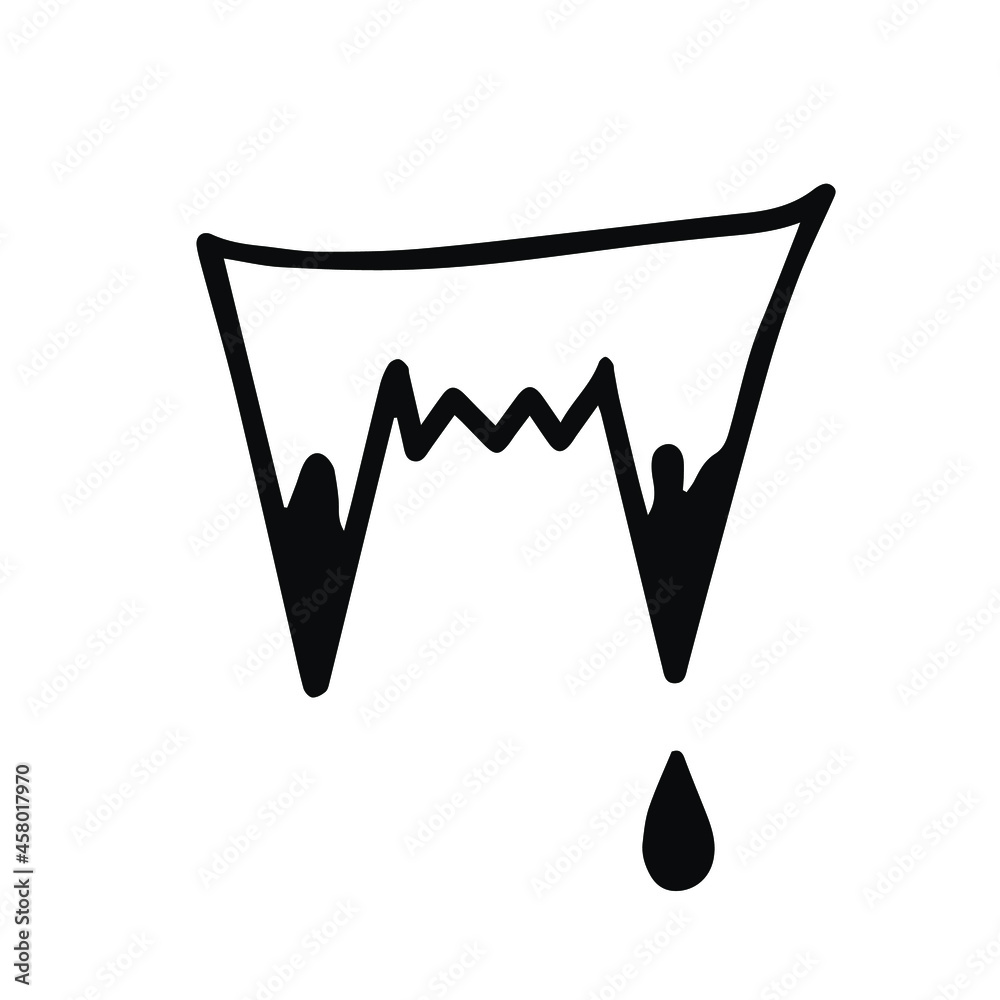 Fang symbol, silhouette. Vector Illustration for printing, backgrounds ...