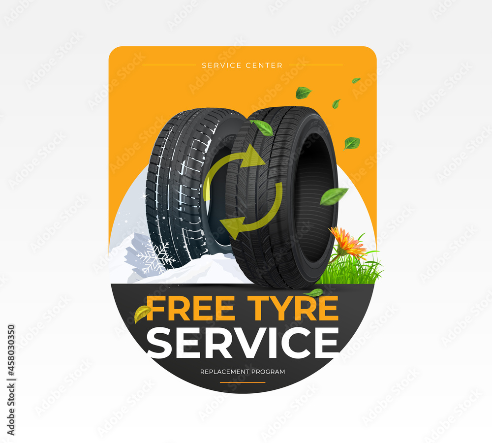 Car tires with names of seasons remind of when they need to be changed ...