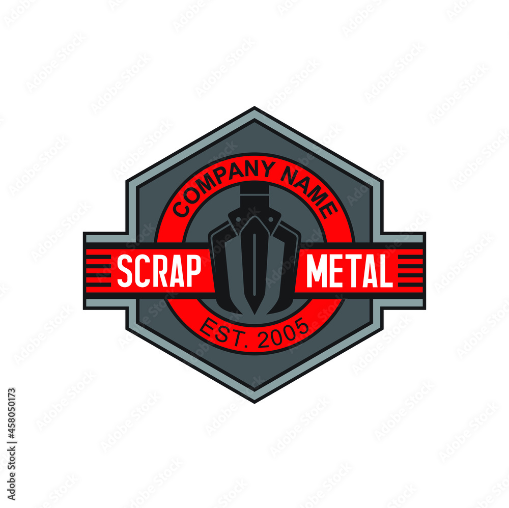 scrap metal logo template, vector art. Stock Vector | Adobe Stock