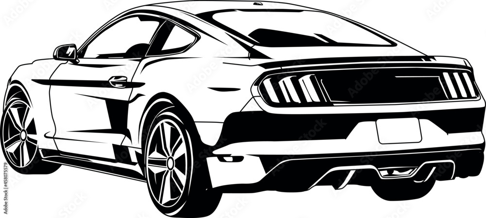 Sport Car. Vector layout a muscle car. Stock Vector | Adobe Stock