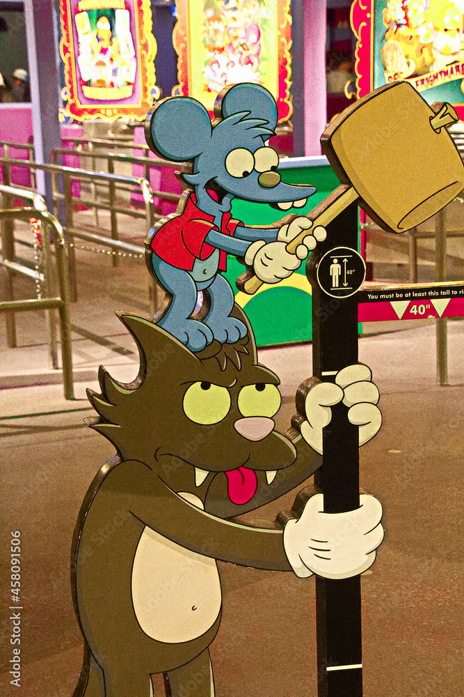 Los Angeles.CA/USA - Oct 29,2018 : "Krustyland The Simpsons Ride" , the ...