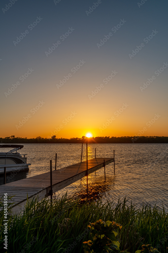 Iowa Big Creek Lake State Park Sunset Stock Photo | Adobe Stock