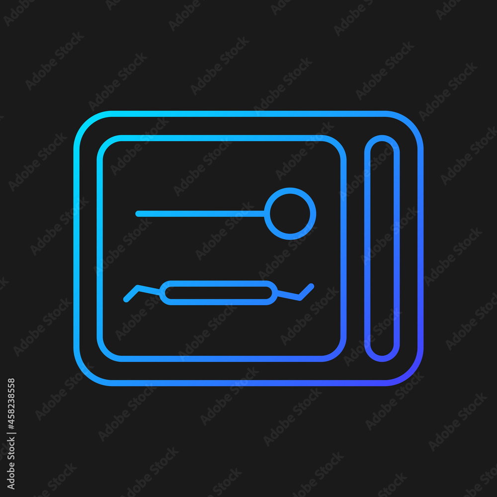 UV sterilizer disinfection box gradient vector icon for dark theme. UV light device ...