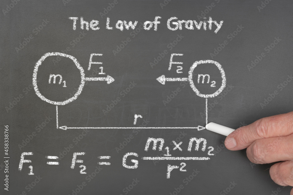 Law of gravity Diagram Stock Photo | Adobe Stock