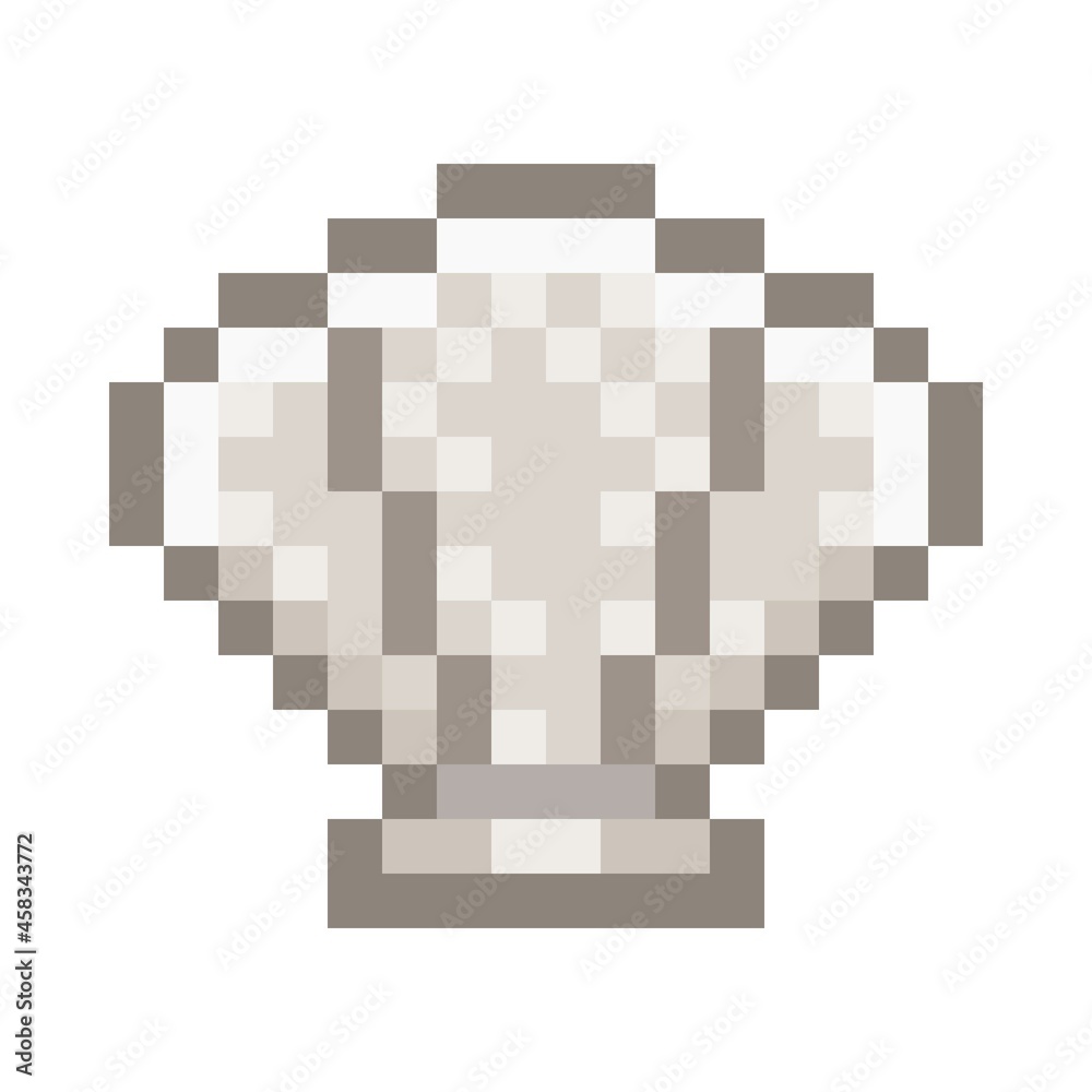 Shell icon pixel art. Clam pixel art. Vector illustration. Stock Vector ...