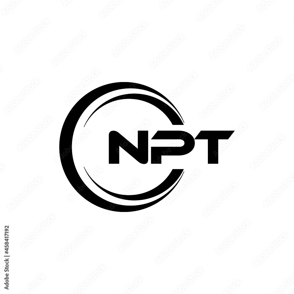 NPT letter logo design with white background in illustrator, vector ...