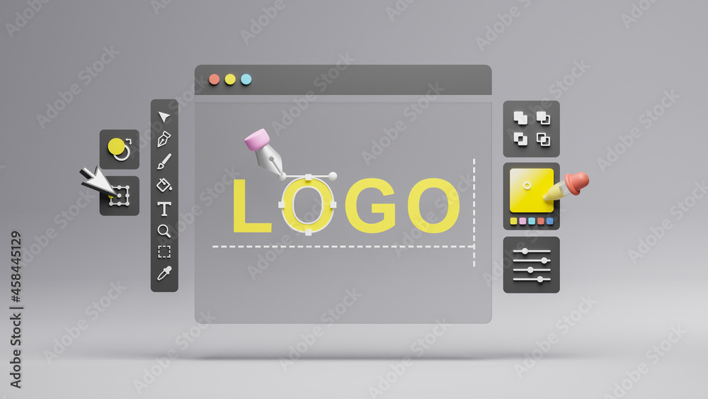 Graphic designer creative creator design logo artwork curve pen tool ...