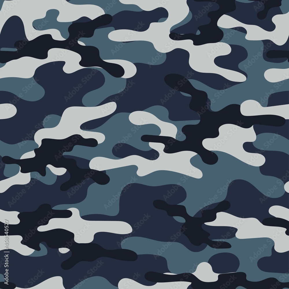 blue Camouflage texture seamless. Abstract military camouflage ...