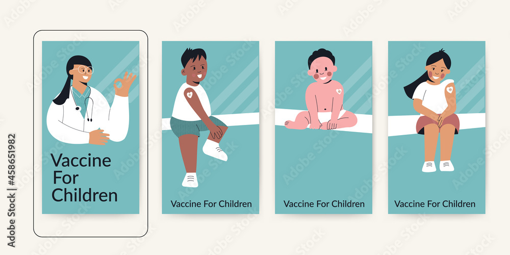 Vaccine for children or Kids after vaccination ig story template ...
