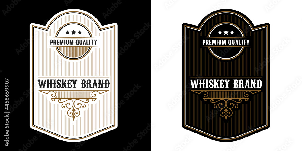 Whiskey Bourbon Vintage luxury antique logo border frame western ...
