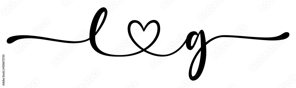 lg, gl, letters with heart Monogram, monogram wedding logo. Love icon ...