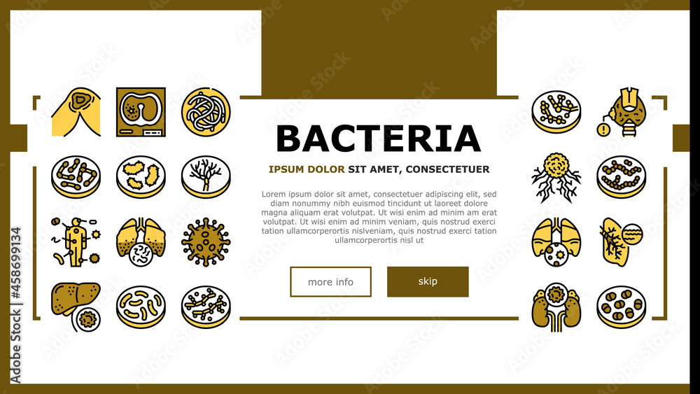 Bacteria Infection Landing Web Page Header Banner Template Vector ...