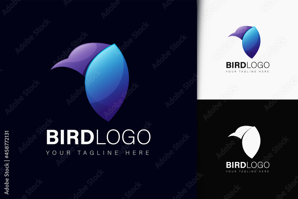 Bird logo design with gradient Stock Vector | Adobe Stock