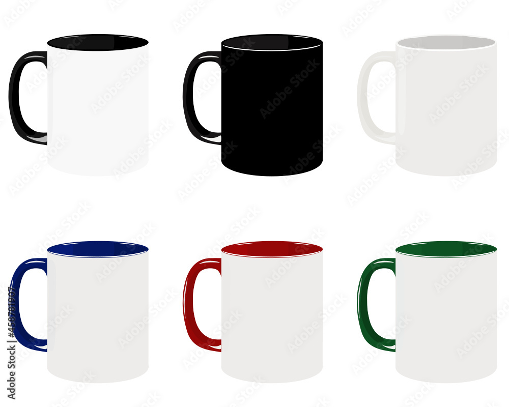 Mugs mock up collection svg vector illustration Stock Vector | Adobe Stock