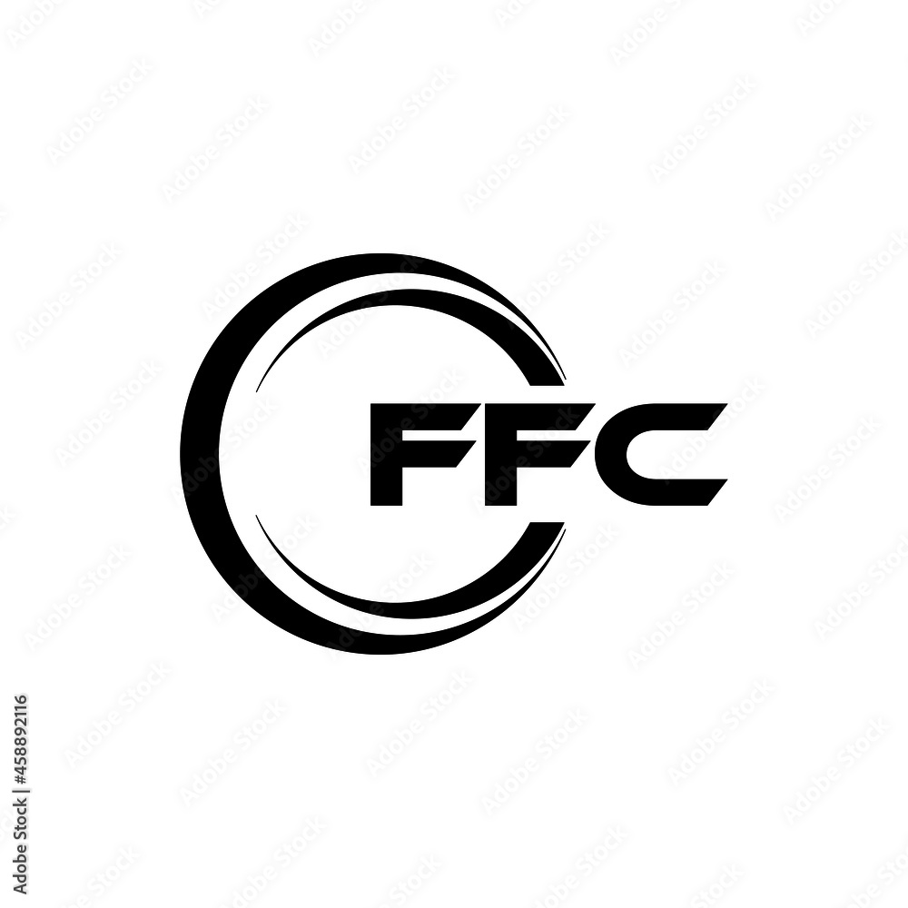 FFC letter logo design with white background in illustrator, vector ...