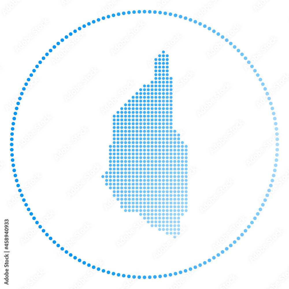 Penang Island digital badge. Dotted style map of Penang Island in a ...