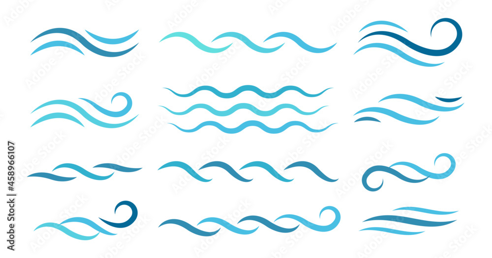 Abstract Water Line Art