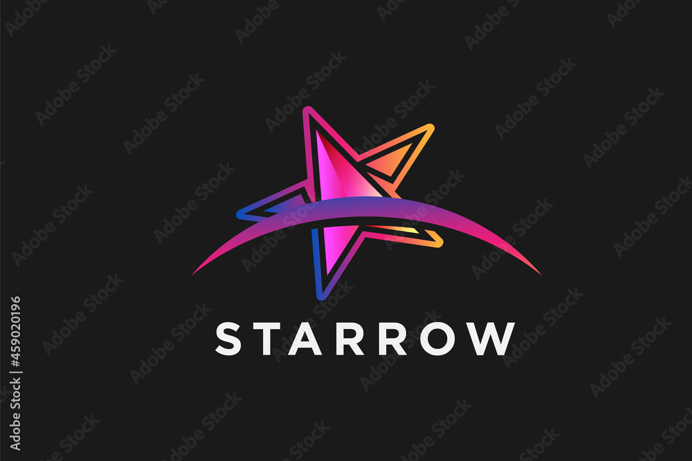 vector colorful star logo design , overlapping red star vector graphic ...