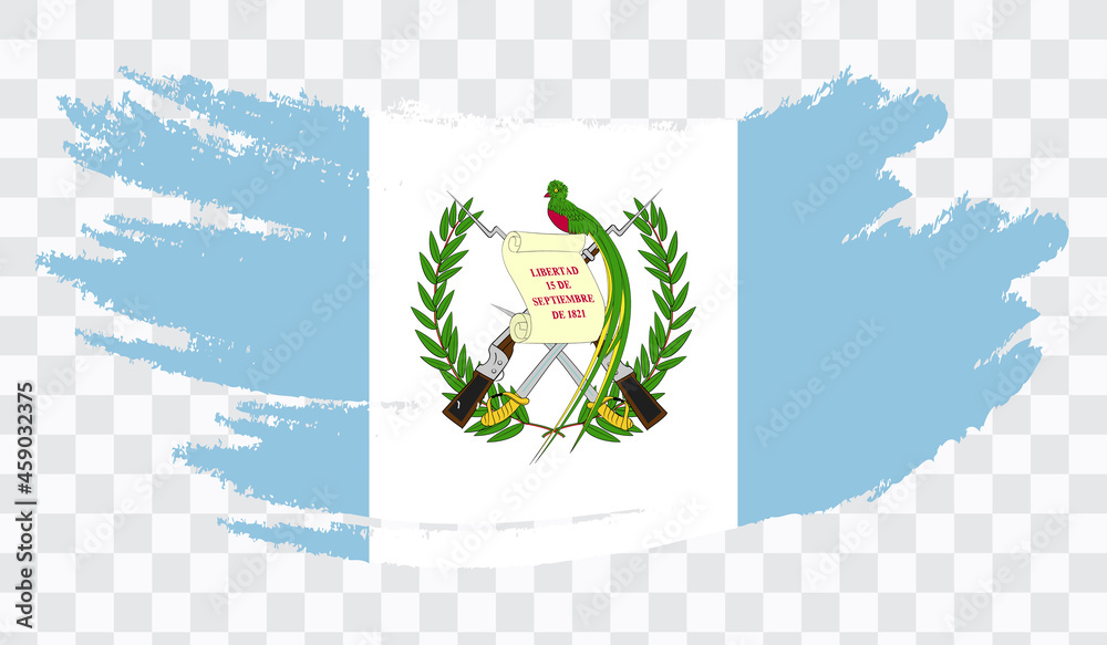 Grunge brush stroke with GUATEMALA national flag. Watercolor painting ...