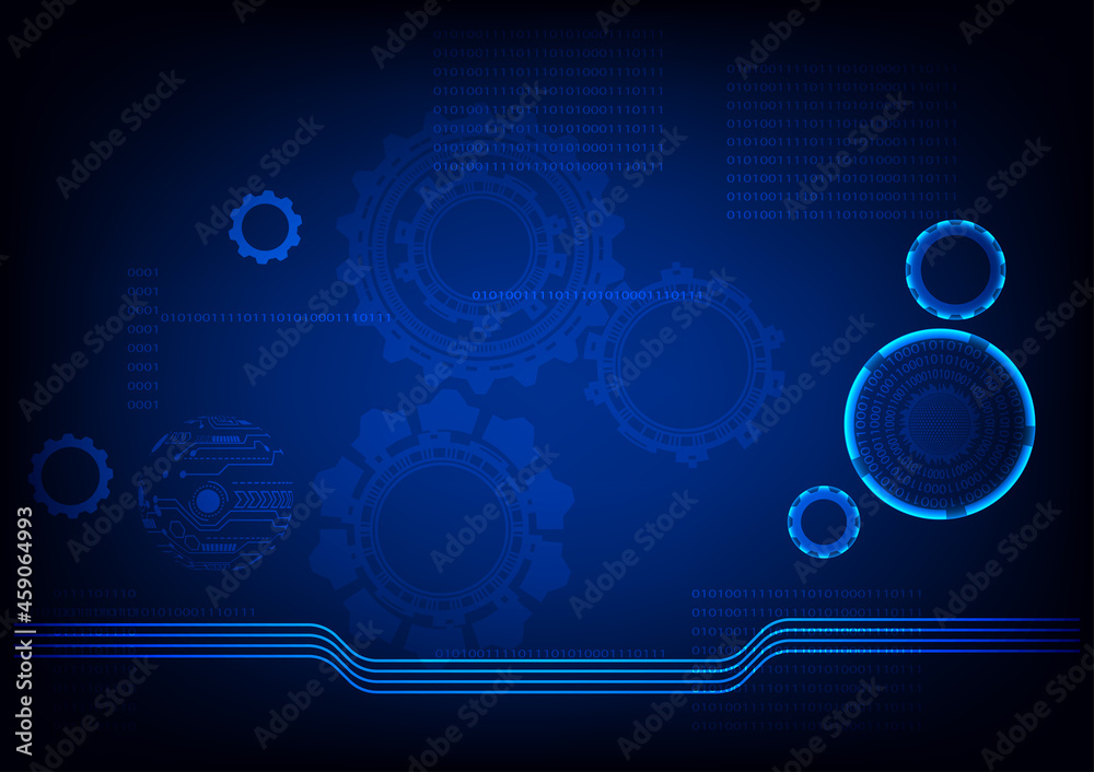 graphics design illustration digital circuit with binary coded decimal ...