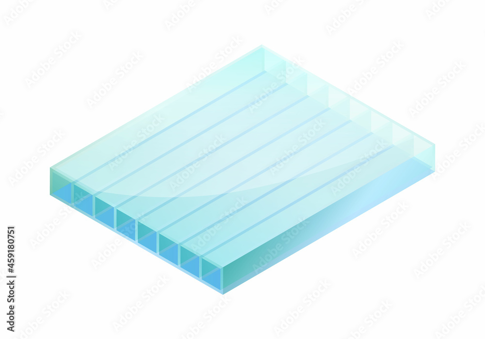 Isometric vector illustration polycarbonate plastic sheet panel ...