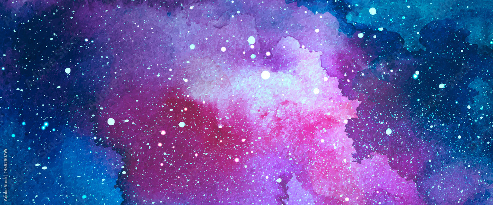 Vector cosmic illustration. Beautiful colorful space background ...