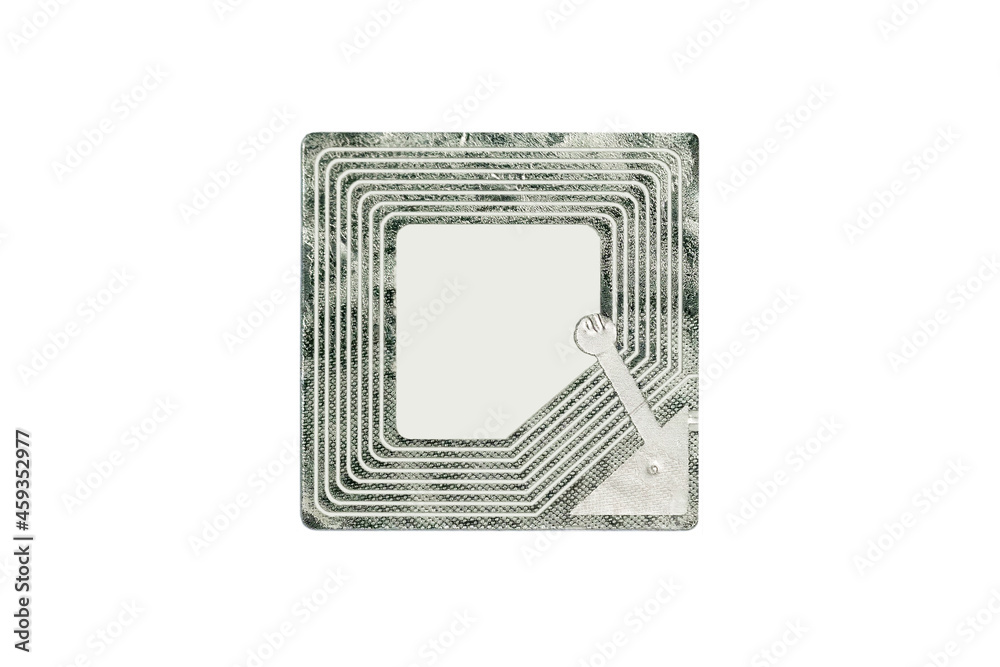 Electronic chip isolated on white background. RFID tags used for ...