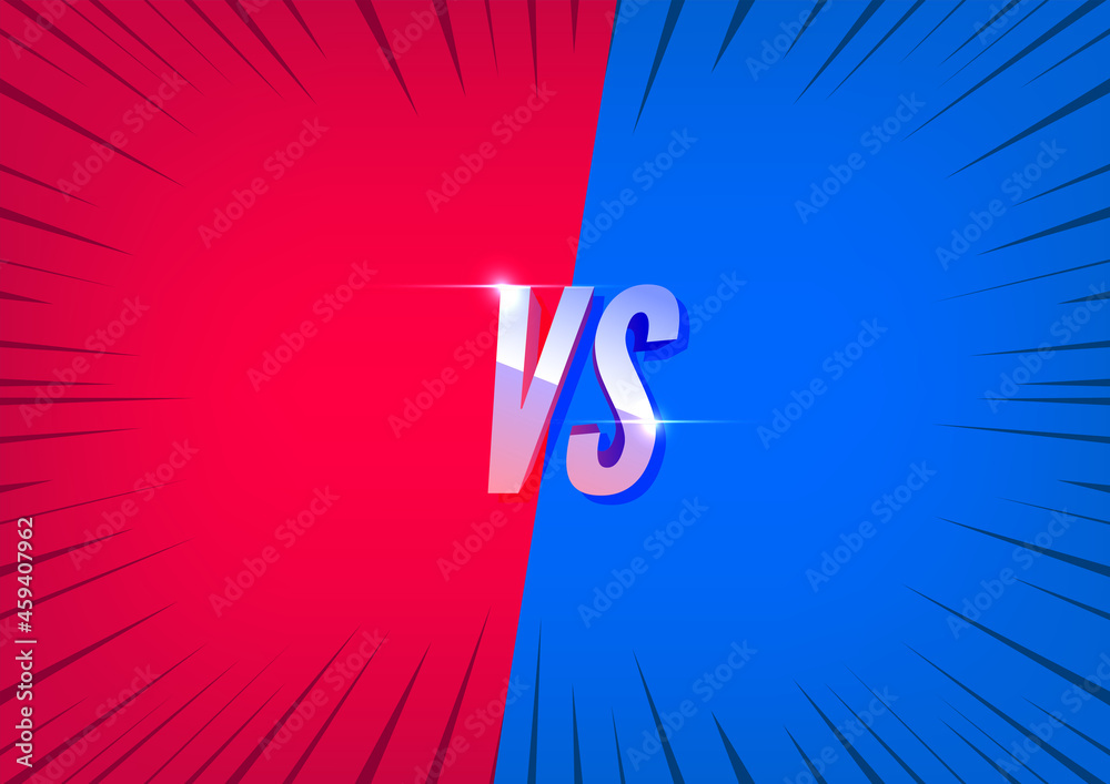 Versus red and blue screen. Fight backgrounds against each other. Stock ...
