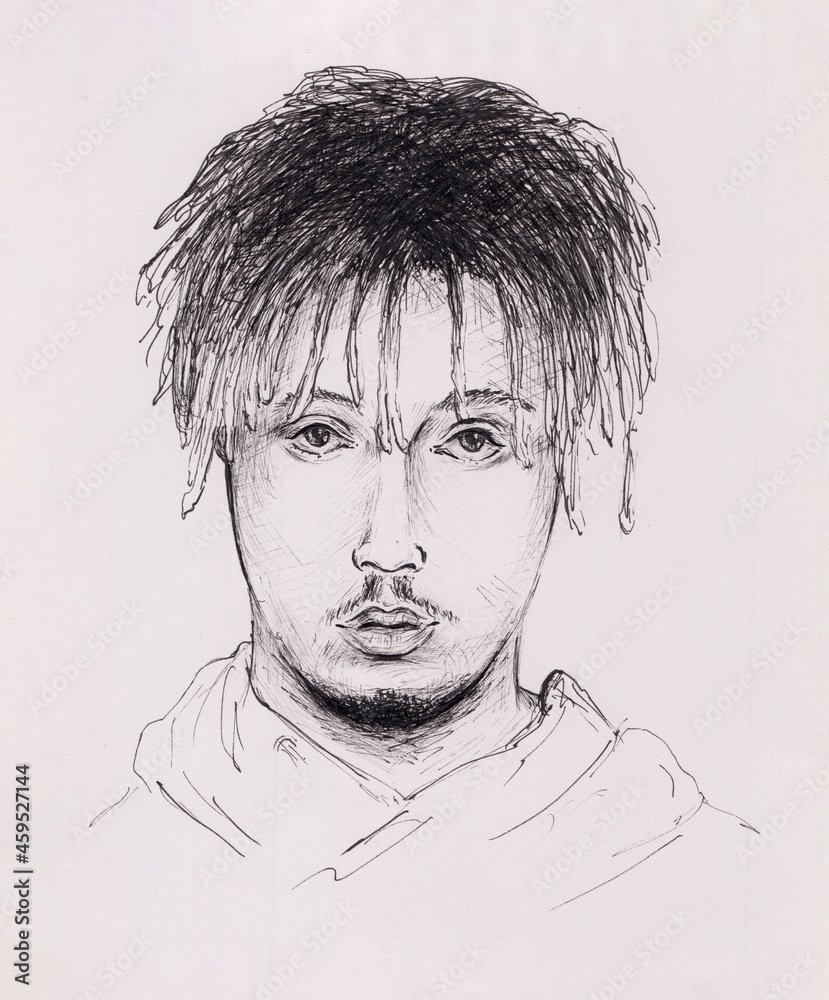 Jarad Higgins sketch portrait. Popular rap singer Juice WRLD ink ...