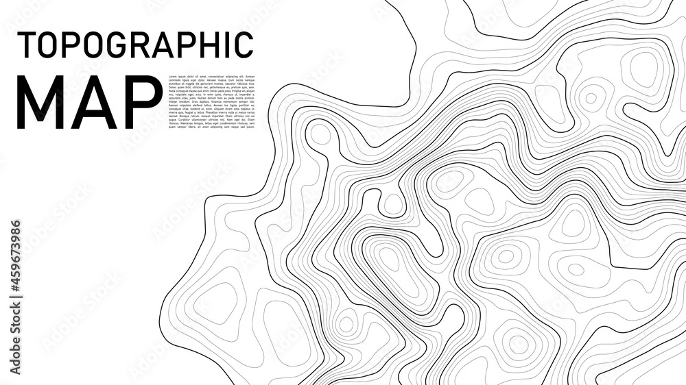 Topographic map background. Geographic line map with elevation ...