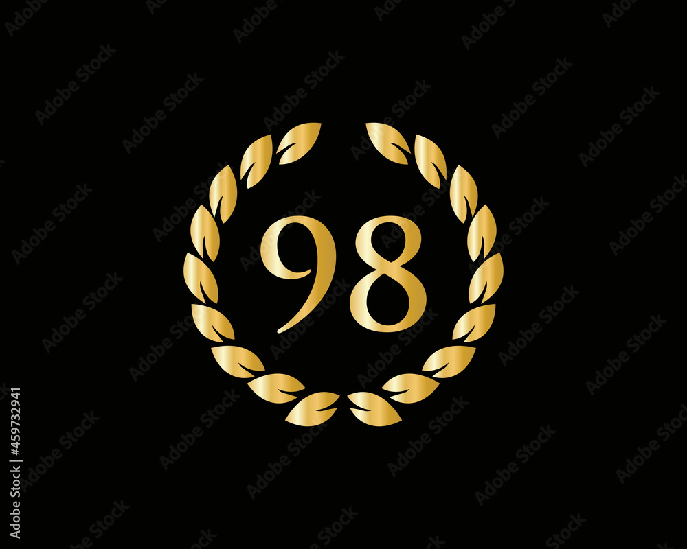 98th Anniversary Ring Logo Template. 98th Years Anniversary Logo With ...