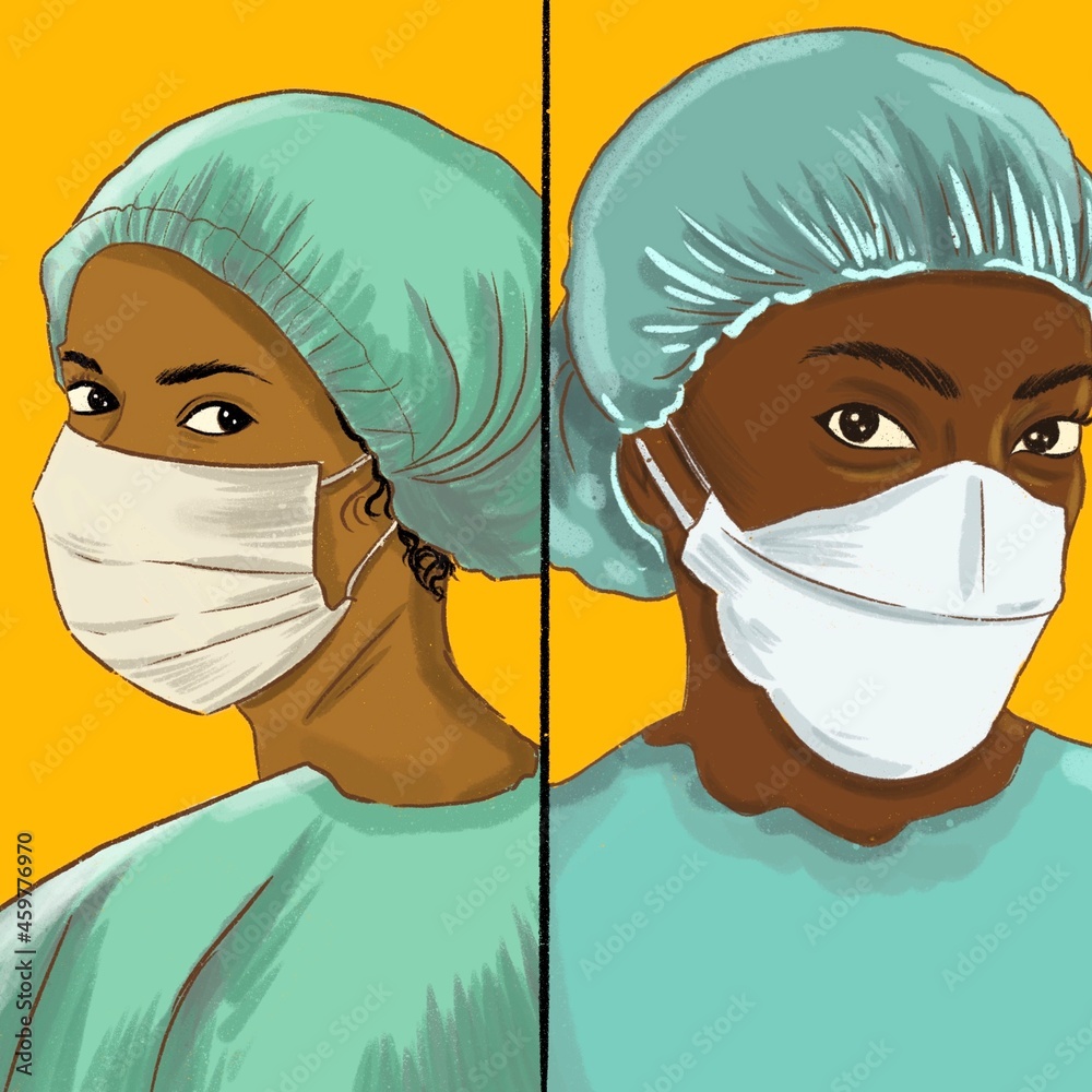 healthcare workers Stock Illustration | Adobe Stock